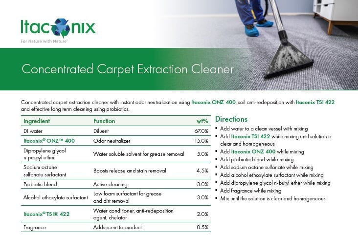 Formula: Concentrated Carpet Extraction Cleaner