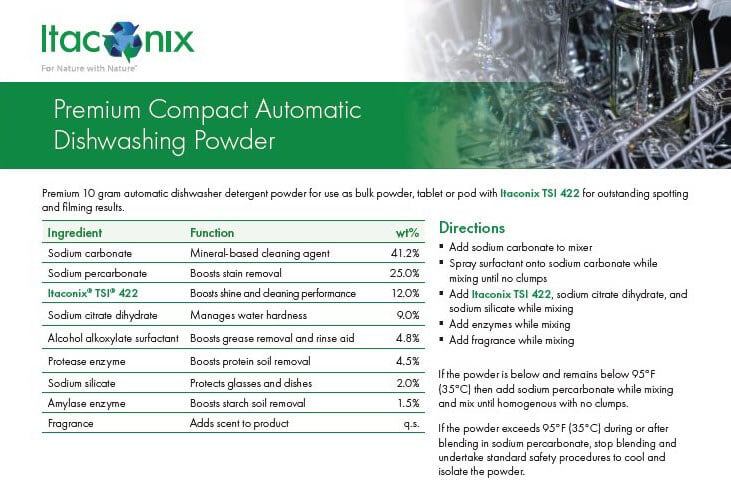 Formula: Premium Compact Automatic Dishwashing Powder