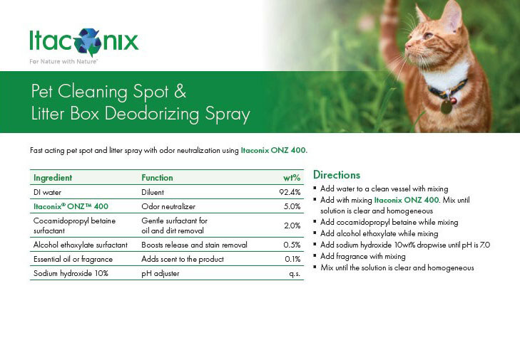 Formula: Pet Cleaning Spot & Litter Box Deodorizing Spray